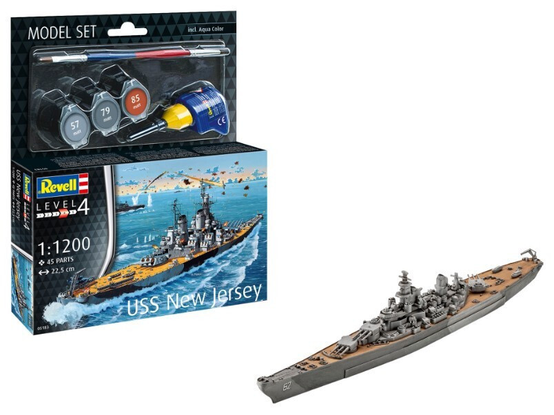 Revell Battleship Uss Figurină de Modelism la Scară 1:1200 cu Lipici și ...