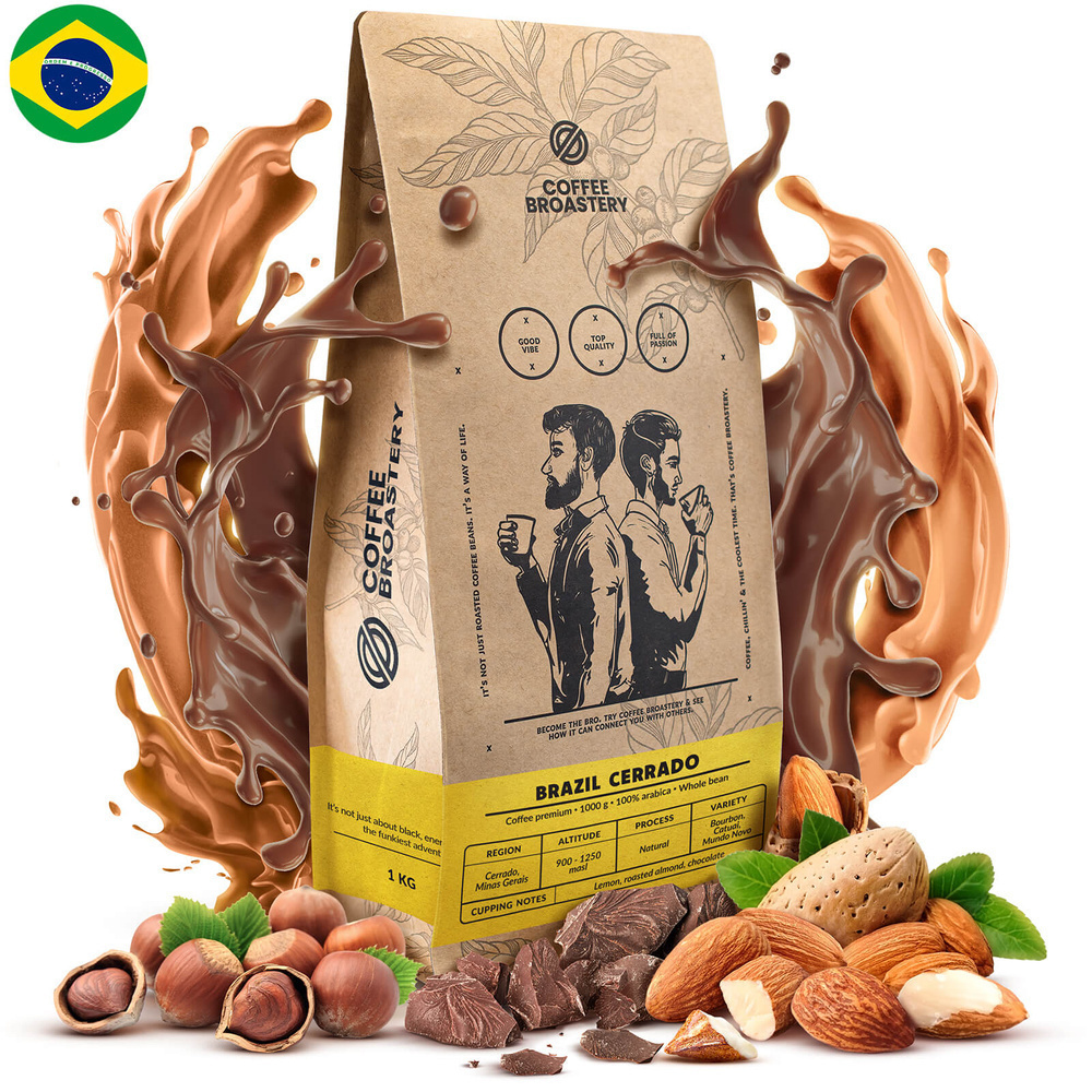 Coffee Broastery Whole Bean Coffee Brazil Cerrado Premium 1kg | Skroutz.gr