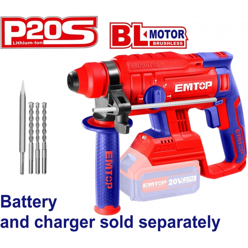 Emtop ELRH202201 Κρουστικό Σκαπτικό Μπαταρίας Brushless Solo με SDS ...