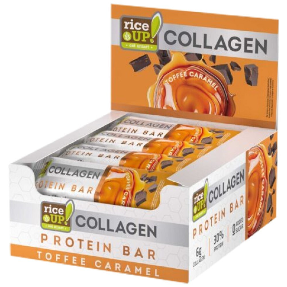 Riceup Collagen Protein Bar 0 G Added Sugar 12 X 50 Γραμμάρια Toffee ...
