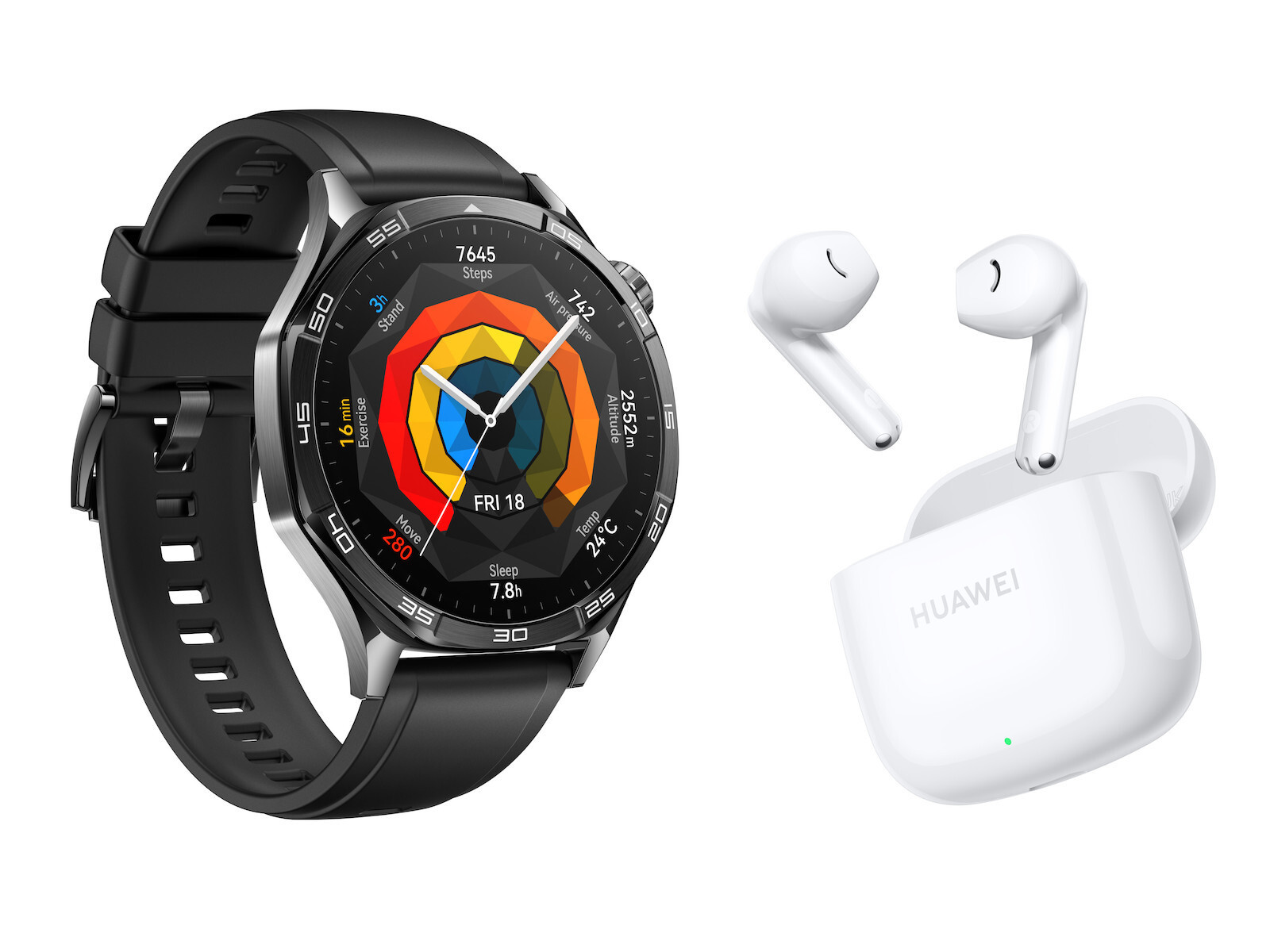 Huawei Watch GT 5 Bundle Stainless Steel 46mm Αδιάβροχο με Παλμογράφο (Black + Huawei Freebuds ...