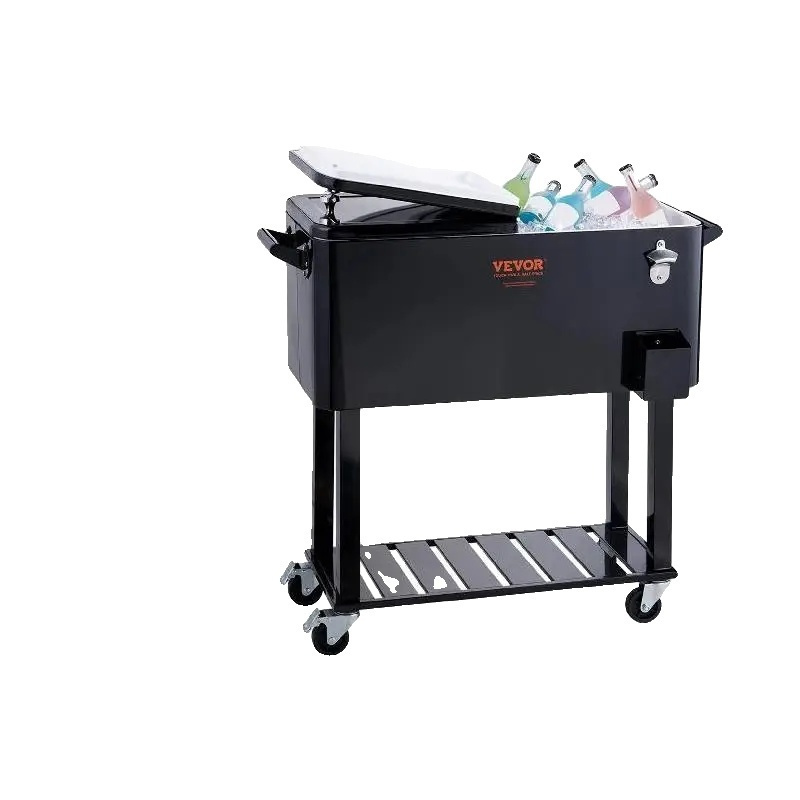 Rolling Ice Chest Cooler Cart 80qt Capacity Long-lasting Insulation ...