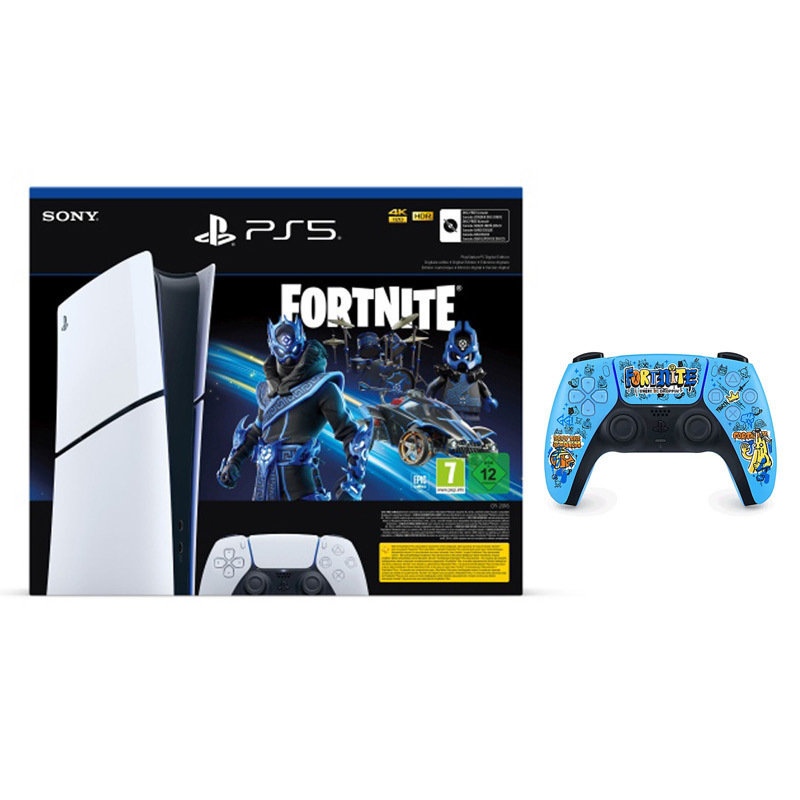 Sony PlayStation 5 Slim Digital 1TB Fortnite Cobalt Star (Official Bundle) & Dualsense Fortnite ...
