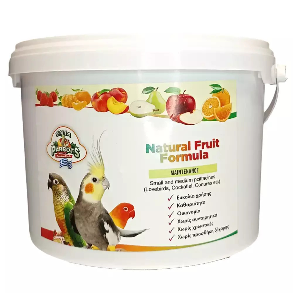 Evia Parrots Natural Fruit Formula Pellets Φρούτων Parakeets 2kg | Skroutz.gr