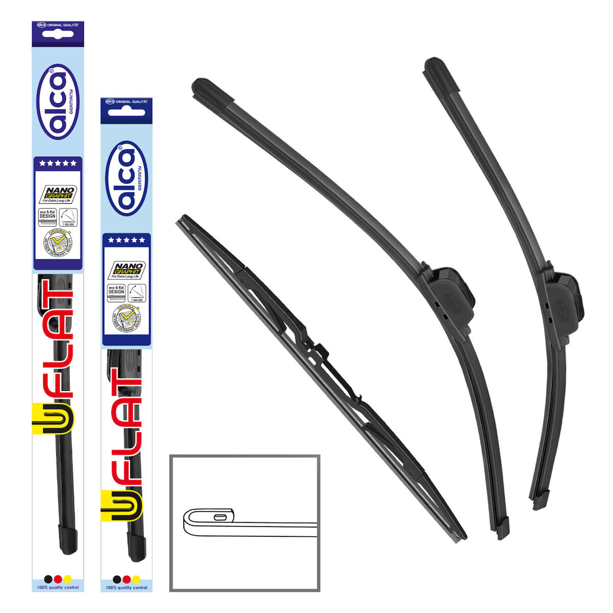 Alca Wiper Set Rear Wiper Suitable Renault Koleos Ii 08.2016 01.2025 U-flat Flat Blade Wipers ...