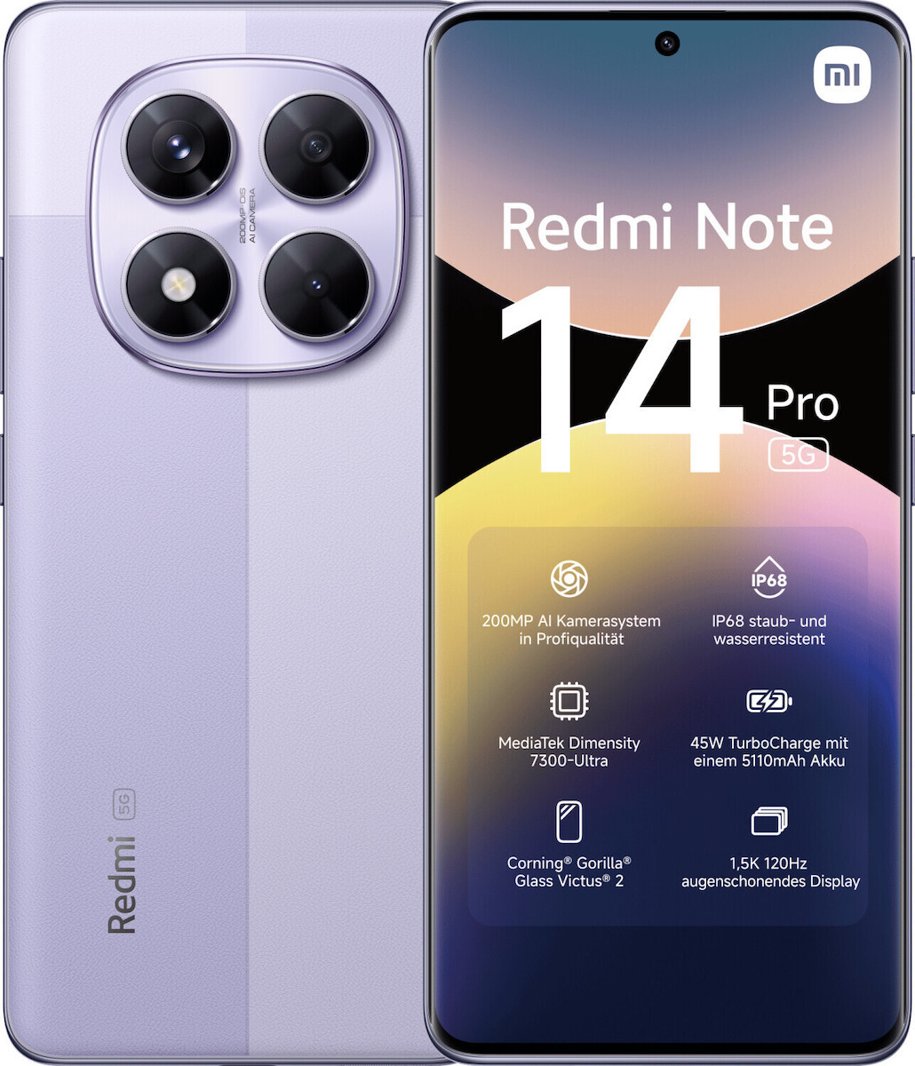 Xiaomi Redmi Note 14 Pro 5G Dual SIM (12/512GB) Lavender Purple ...