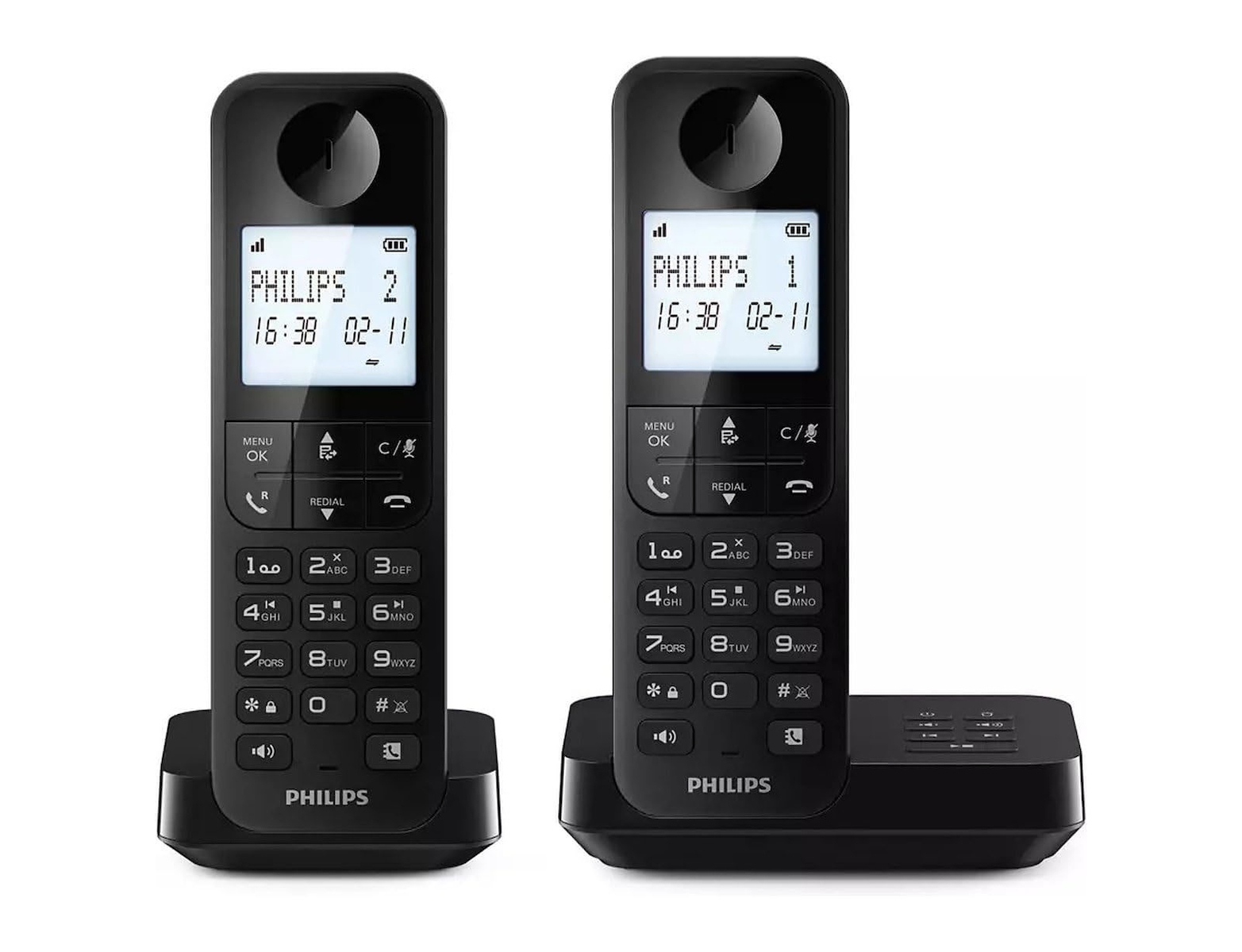 Philips D275 Ασύρματο Τηλέφωνο Duo με Ελληνικό Μενού Μαύρο | Skroutz.gr