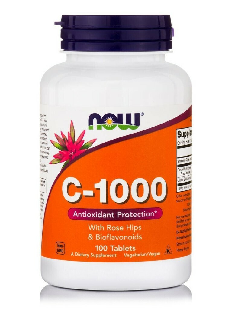 Now Foods C-1000 Sustained Release Antioxidant Protection With Rose Hips Βιταμίνη για Ενίσχυση ...
