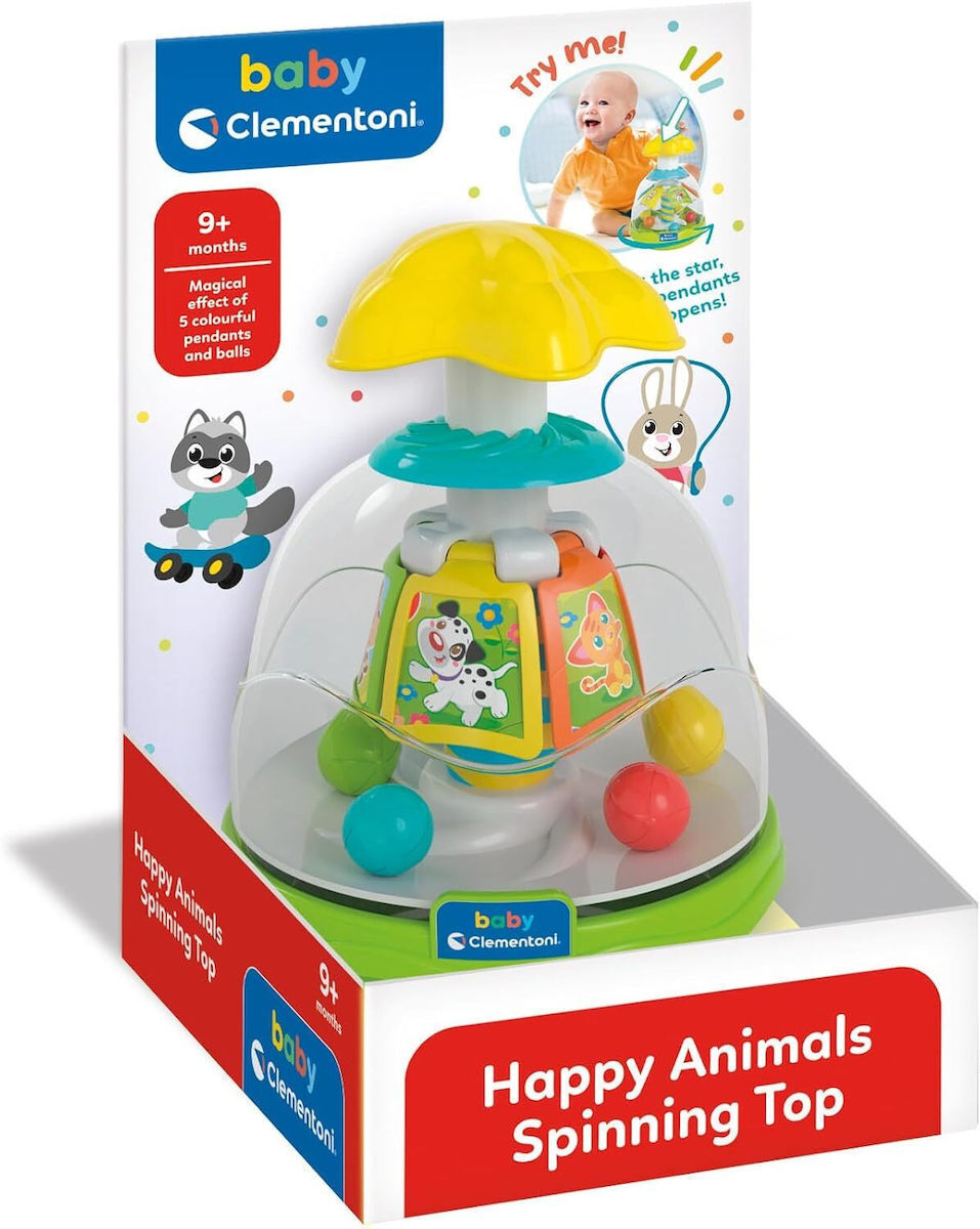 Baby Clementoni Happy Animals Spinning Top Σβούρα Μπαλάκια 17895 ...
