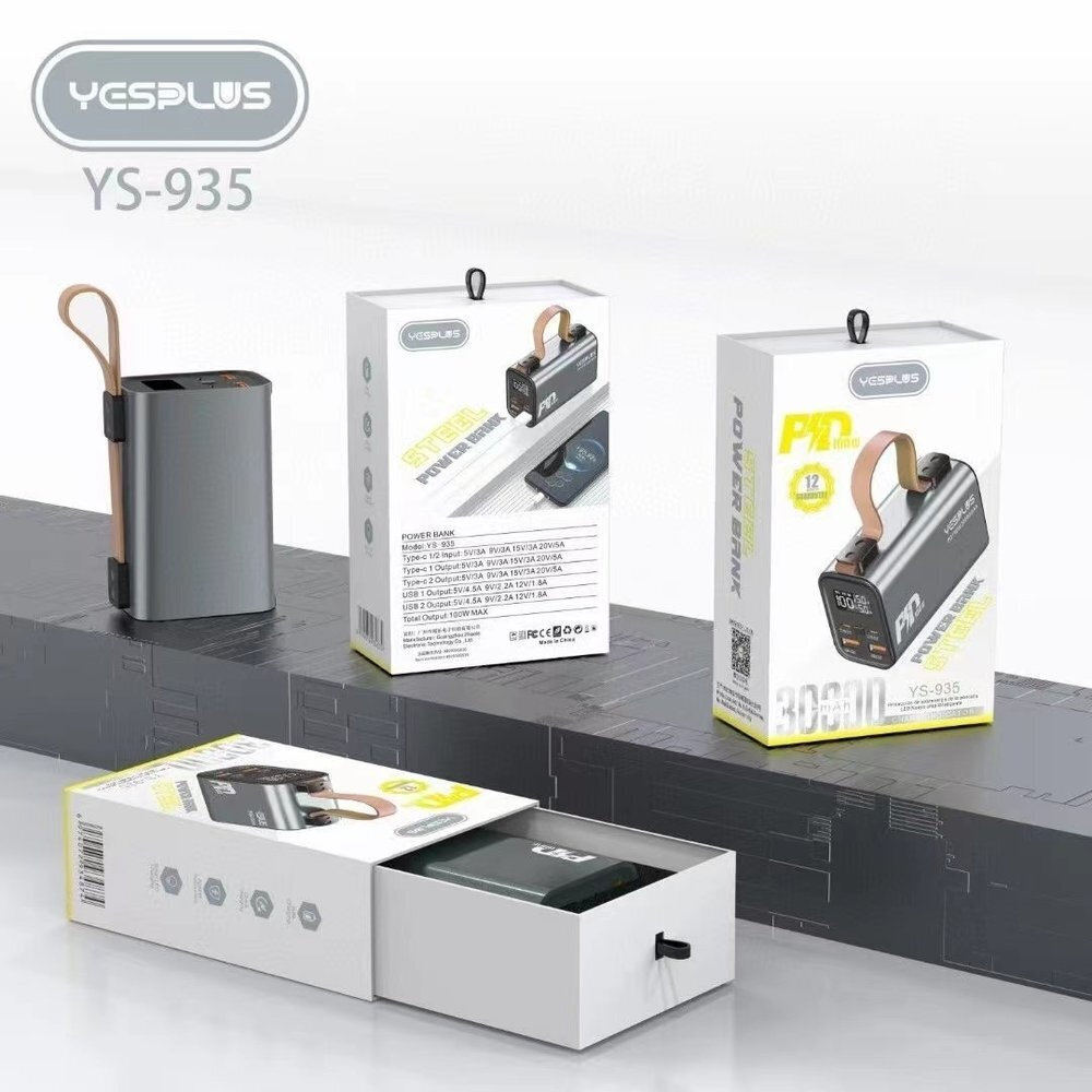 Yesplus YS-935 Power Bank 30000mAh 100W με 2 Θύρες USB-A και 2 Θύρες ...