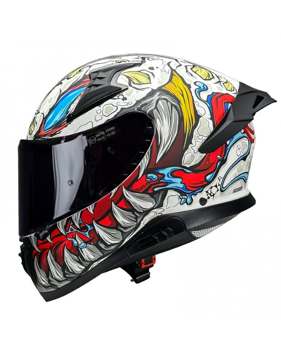 Pilot Snake sv Reptile-X White Gloss Κράνος Μηχανής Full Face ECE 22.06 ...