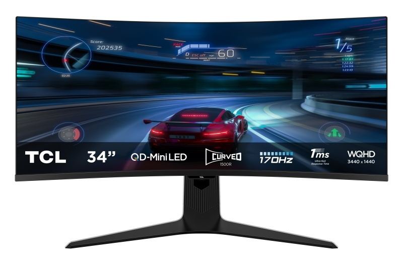 TCL 34R83Q Ultrawide HDR Curved Gaming Monitor 34" QHD 3440x1440 170Hz ...