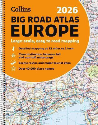 Collins 2026 Big Road Atlas Europe Clear And Detailed Map Of Europe In ...