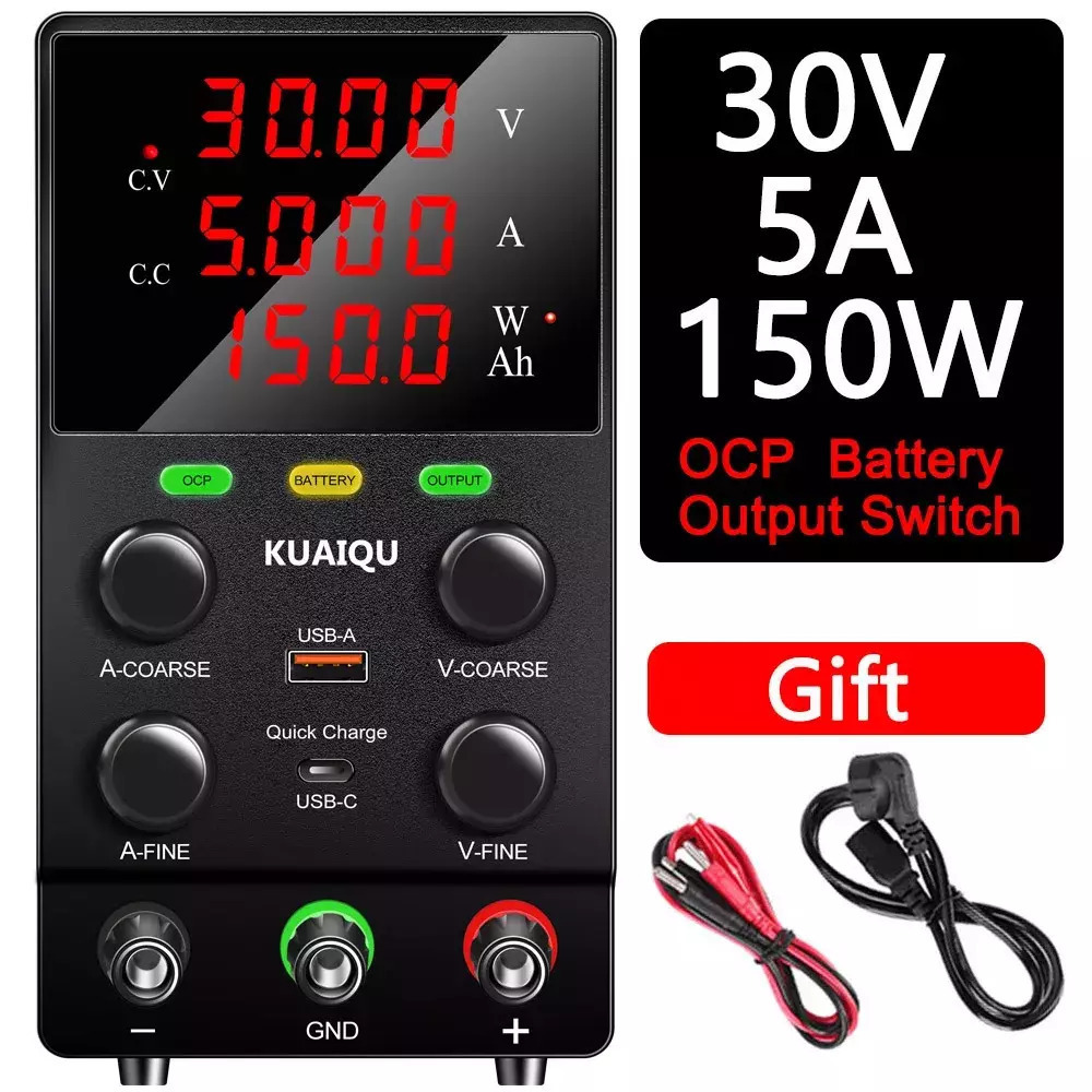Adjustable Dc Power Supply 30v 10a Ocp 30v 5a Ovp 30v 5a Ocp Battery ...