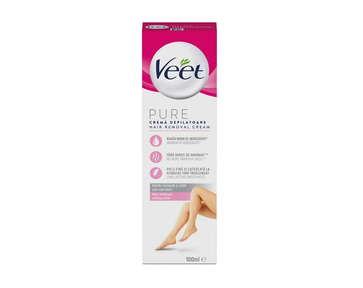 Veet Pure Κρέμα Αποτρίχωσης Σώματος για Κανονικές Επιδερμίδες 100ml ...