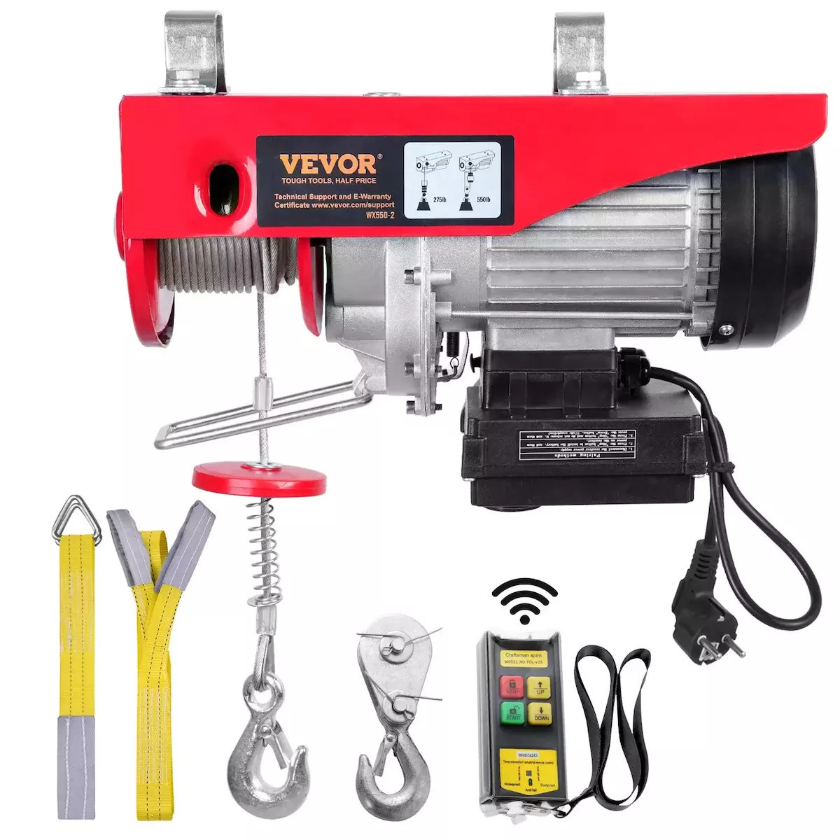 Electric Hoist 250 Kg Load Capacity 510w Motor Wireless 250kg | Skroutz.gr