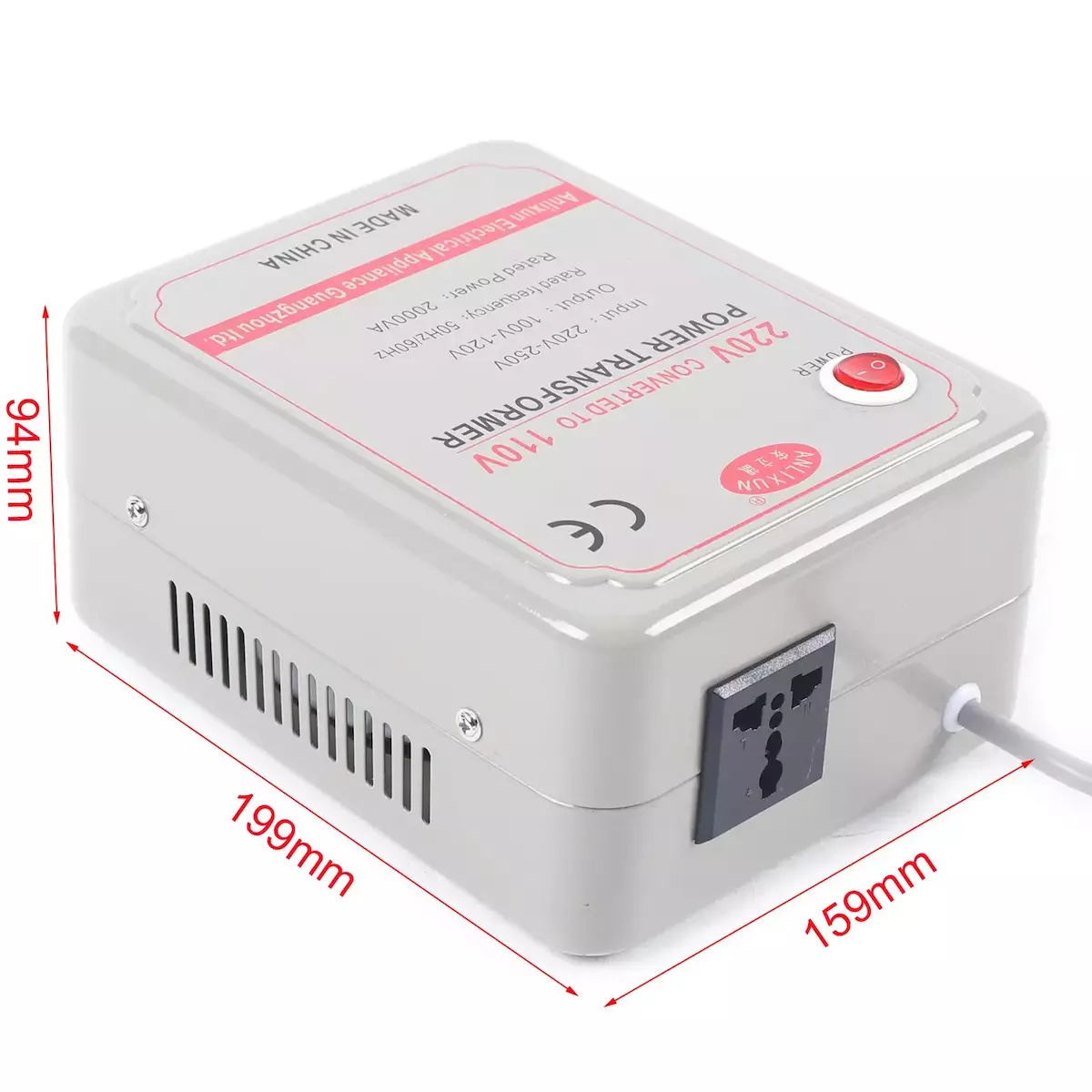 Voltage Converter Transformer Input 220v-250v Output 100-120v White ...