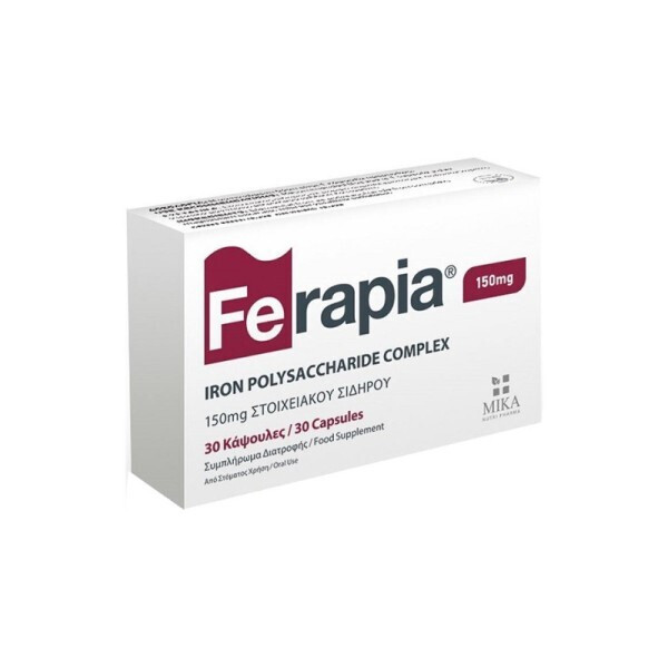 Mika Nutri Pharma Ferapia Iron Polisacharide Complex 150mg 30 κάψουλες ...