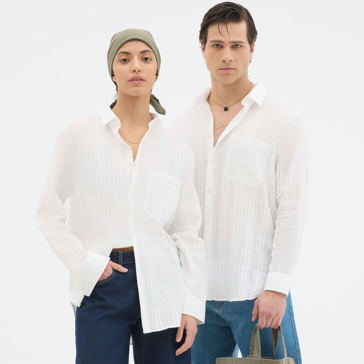 Aristoteli Bitsiani Μακρυμάνικo Βαμβακερό Πουκάμισο σε Φαρδιά Γραμμή Λευκο 81-5015-052-060 ...