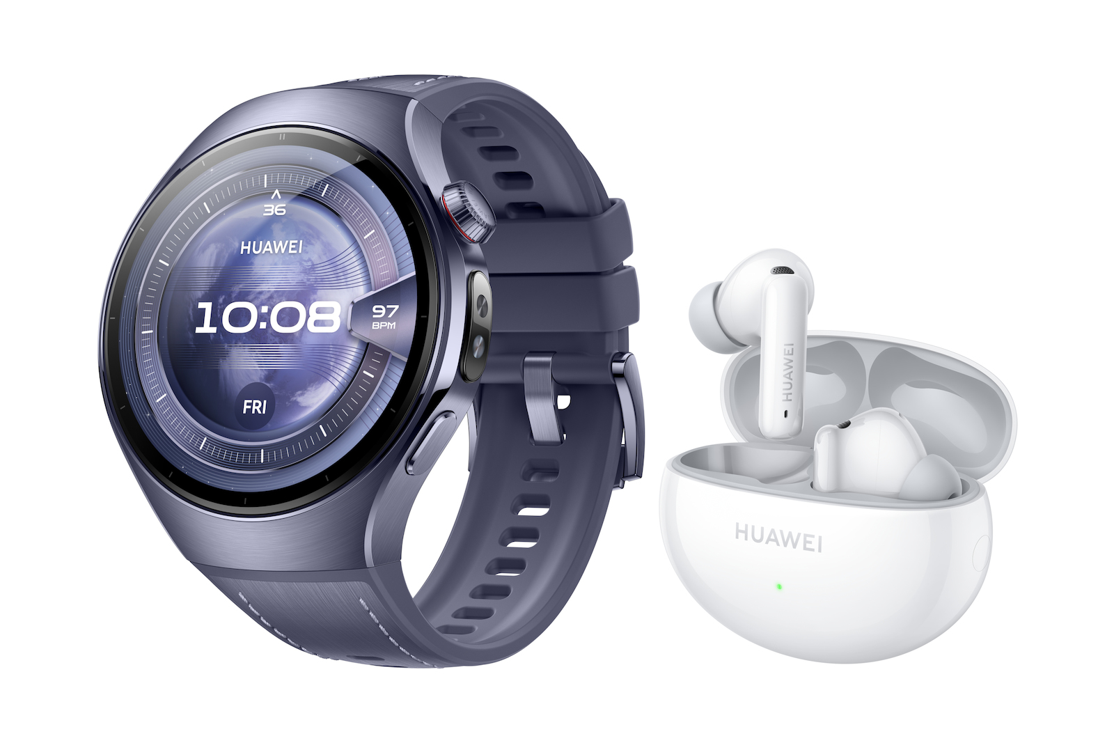 Huawei Watch 5 Titanium 46mm Αδιάβροχο με eSIM και Παλμογράφο (Purple ...