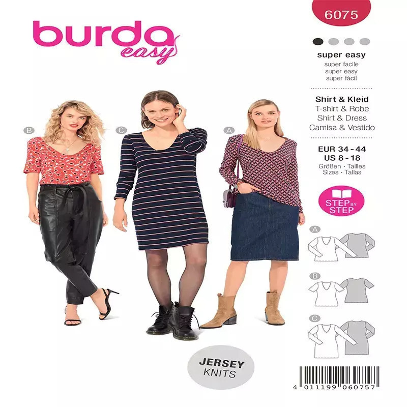 Πατρόν Burda Μπλούζες Πουκάμισα 34-44 6075 | Skroutz.gr