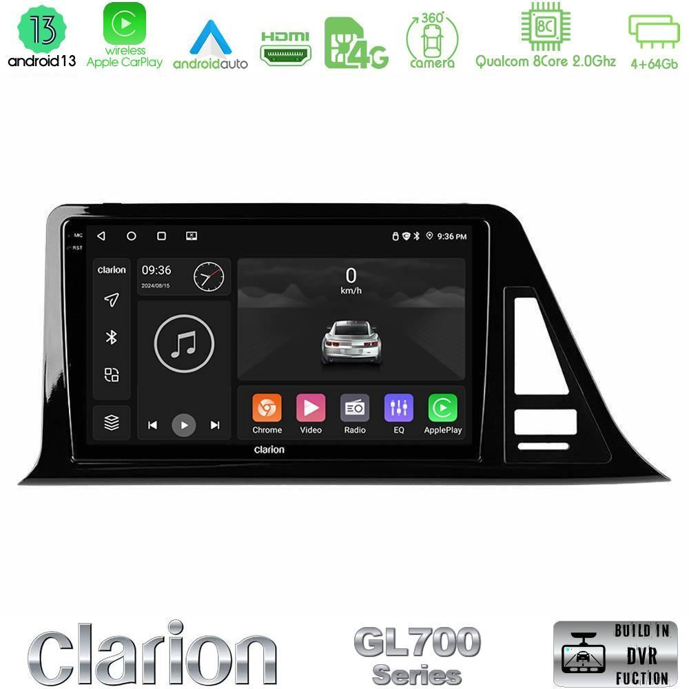 Clarion Sistem Audio Auto pentru Toyota C-HR 2017 (Bluetooth/USB/WiFi ...