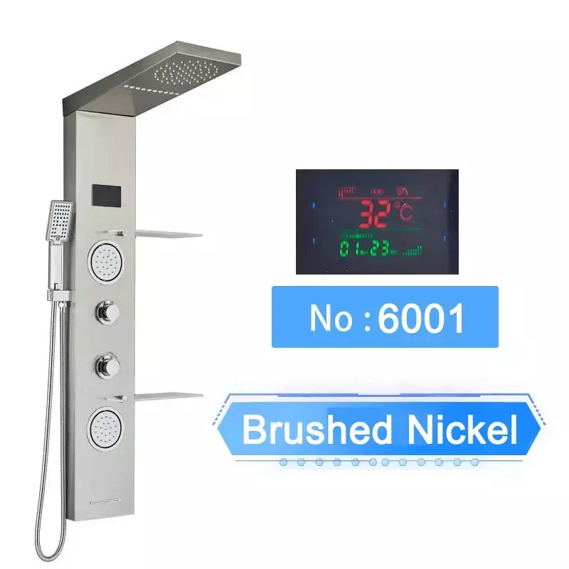 Led Shower Panel Brushed Nickel Water Temperature Display Brushed Nickel 6001 | Skroutz.gr