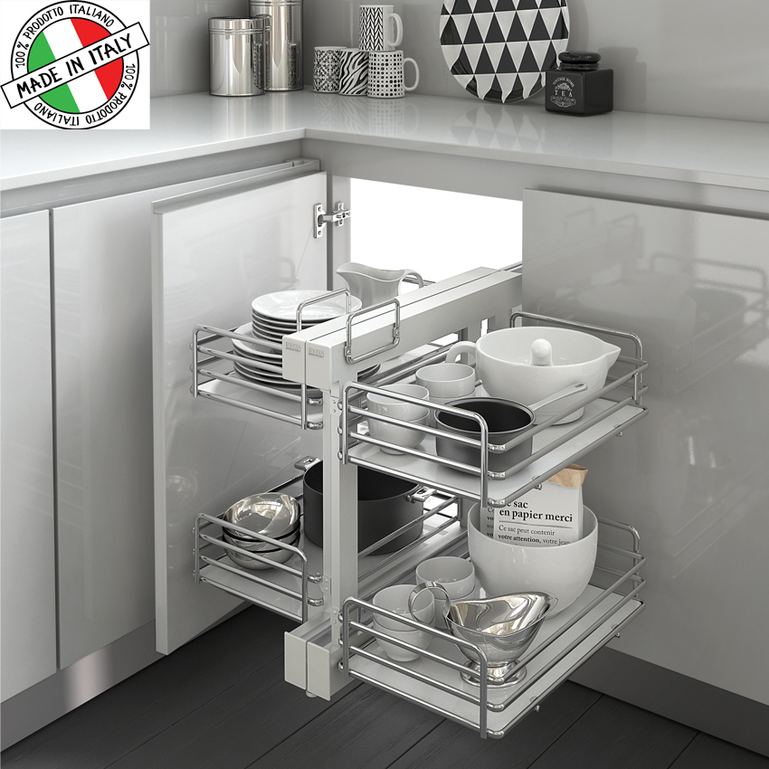 Μηχανισμός Κουζίνας Φρένο Τυφλό Ντουλάπι Inoxa Compact Elite Λευκό Πάτο 839be Πόρτα 45cm ...