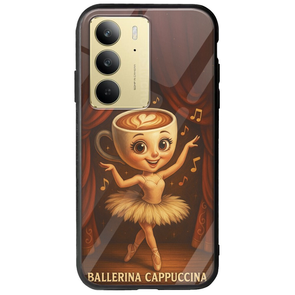 Brainrot Ballerina Cappuccina Realme 14x 5g Groove Tpu Tempered Glass ...