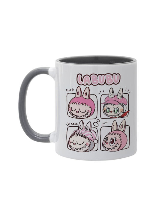 Koupakoupa Labubu Pink Κούπα Κεραμική Γκρι 330ml KP_30940_mug-grey ...