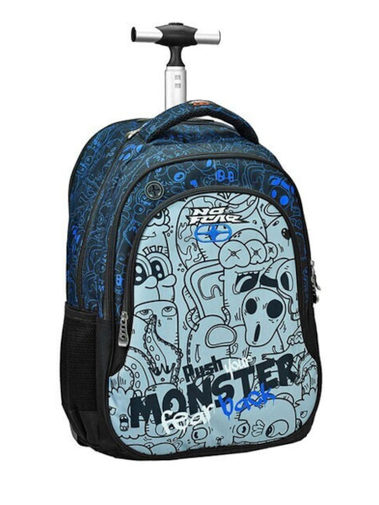 Monster Σχολική Τσάντα Τρόλεϊ Δημοτικού Μαύρη 5-01-08-10-00039 | Skroutz.gr