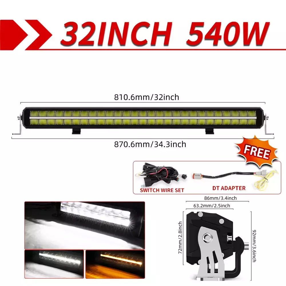 Light Bar Dual Row Ip68 Ingress Protection 6500k Color Temperature ...