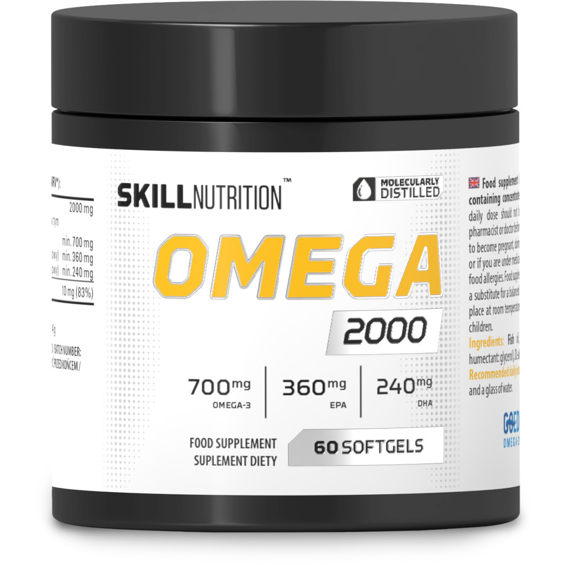Skill Nutrition Omega 2000 Ulei de pește 2000mg 60 softgels Unflavoured ...
