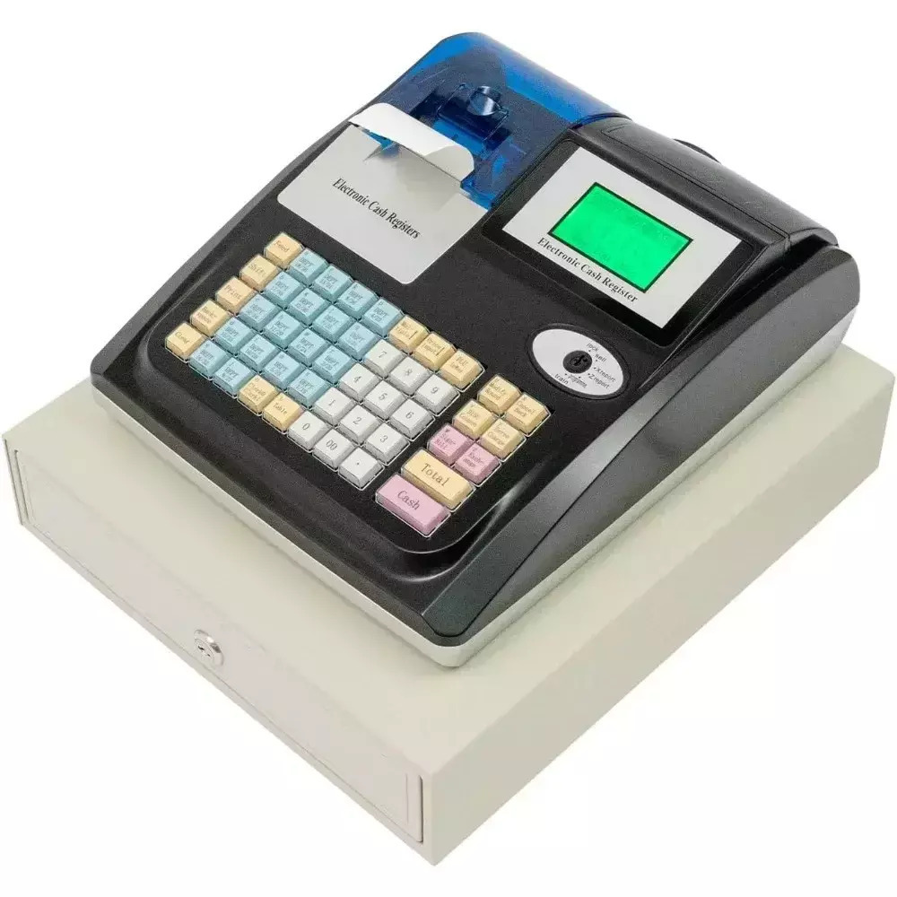 Electronic Cash Register 48 Keys Cash Drawer Integrated Receipt Printer ...