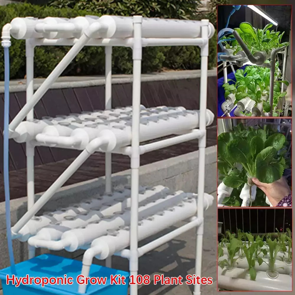 Hydroponic System 108 Plant Sites Pvc Material Dimensions 96x55x111 Cm ...