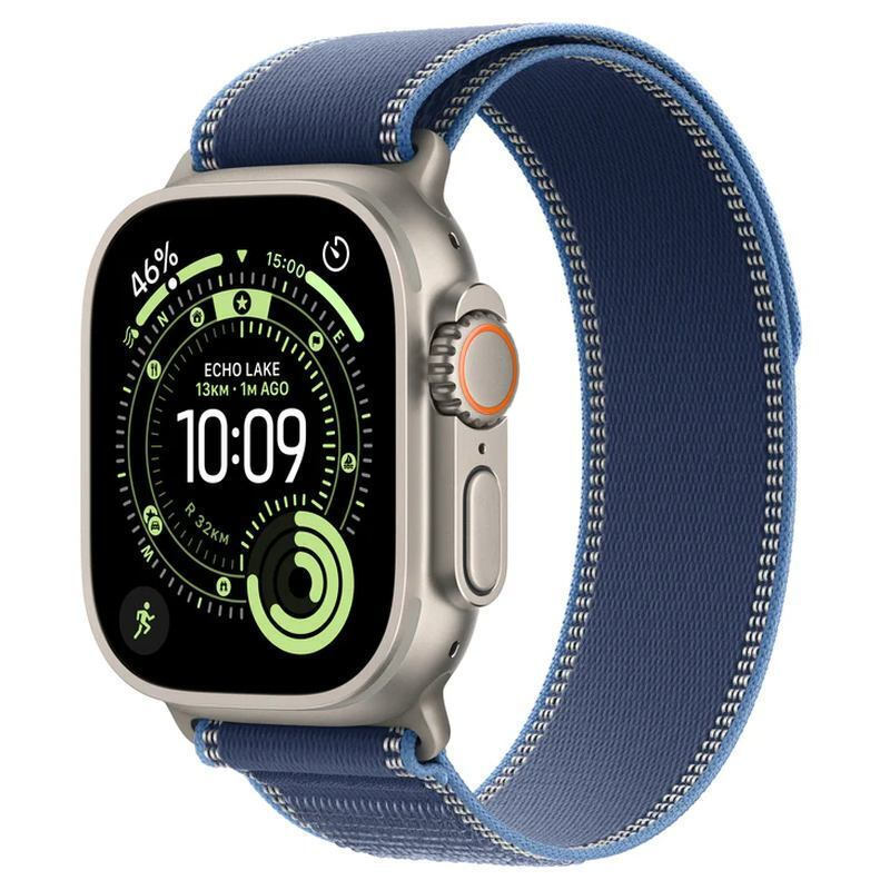 Apple Watch Ultra 3 Titan 49mm Rezistent la apă cu eSIM (Natural Titanium Case with Blue/Bright ...
