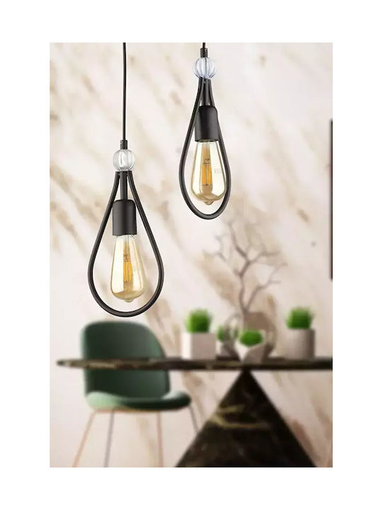 Stewe Home Κρεμαστό Φωτιστικό Μαύρο με Ντουί E27 65x25εκ. SKU-3259 ...