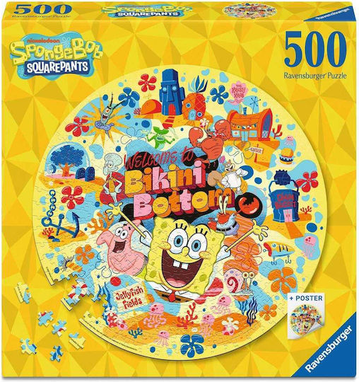 Spongebob Squarepants Round Jigsaw Puzzle Welcome To Bikini Bottom 500 ...