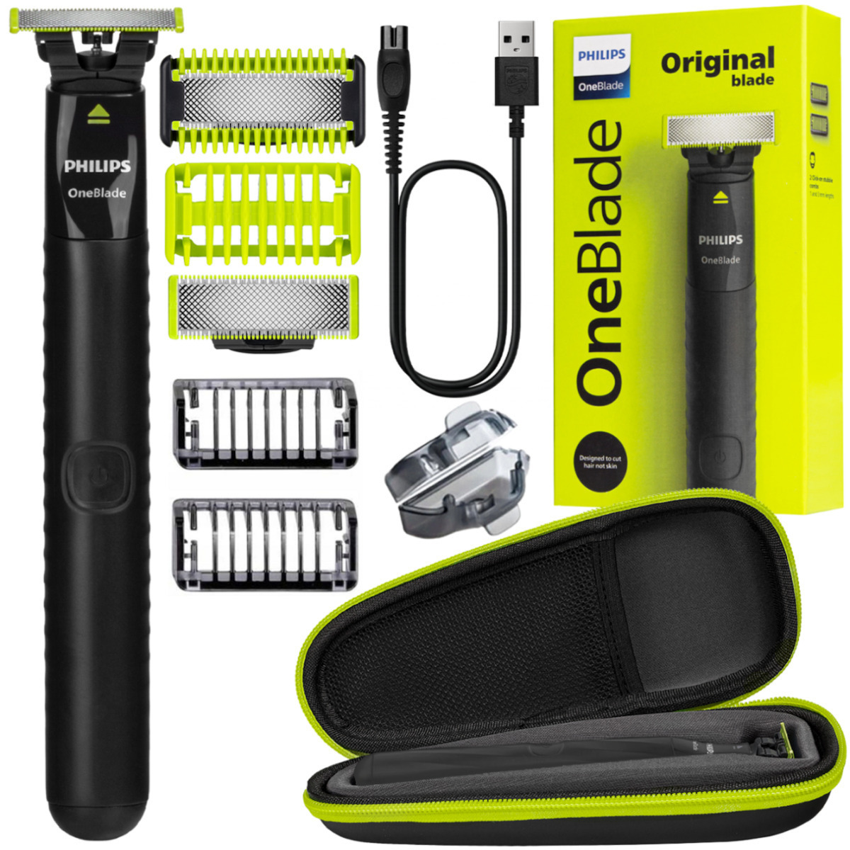 Philips Oneblade Shaver Qp1424/10 + Philips Oneblade Blade Qp610 Combs ...