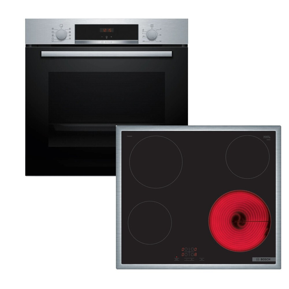 Bosch HBA534ES3 + PKE645BA2E Φούρνος άνω Πάγκου 71lt με Κεραμικές ...