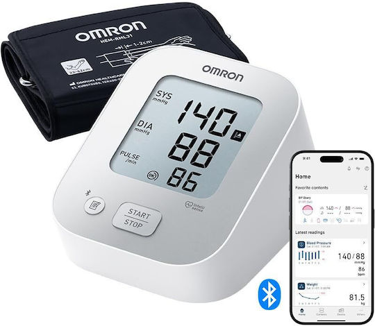 Omron X2+ Connect Clinically Validated Upper Arm Blood Pressure Monitor App + Bluetooth Digital ...