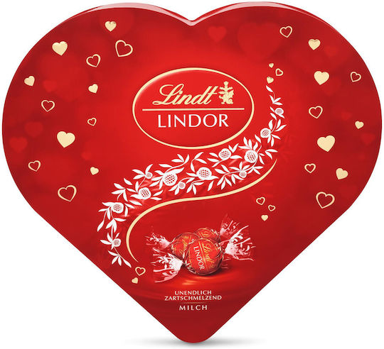 Lindt Lindor Heart Box Milk Chocolate Heart Motif Smooth Melting Lindor ...