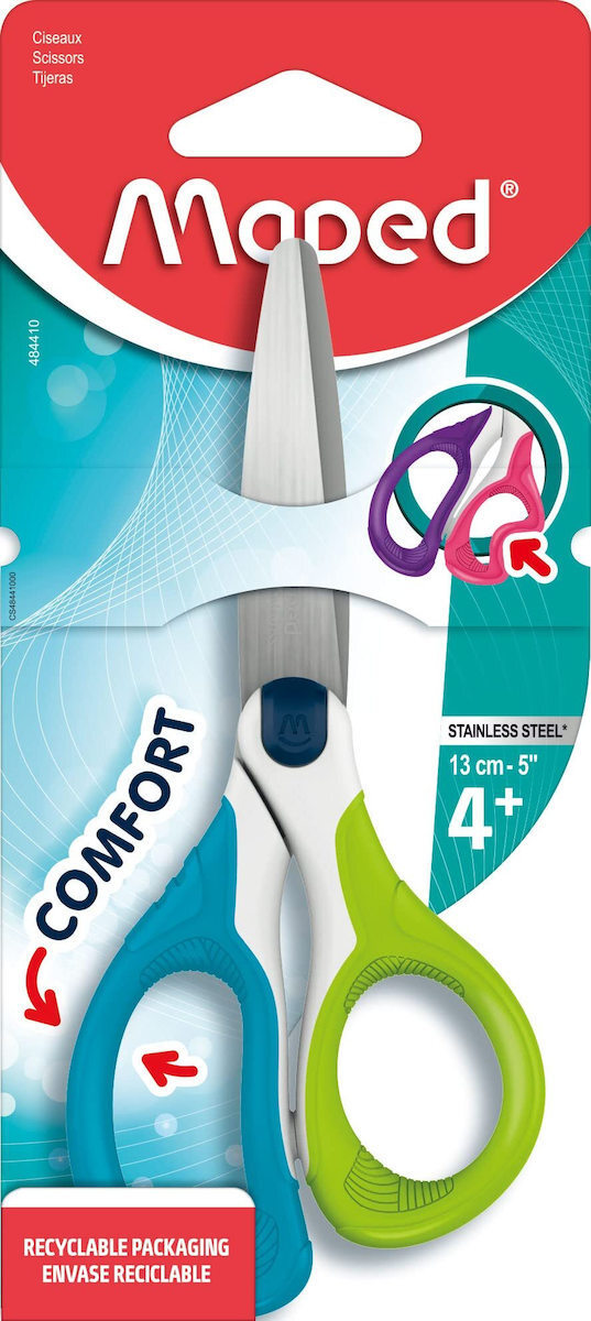 Maped School Craft Scissors Sensoft Asymmetric Rounded Blades Green ...