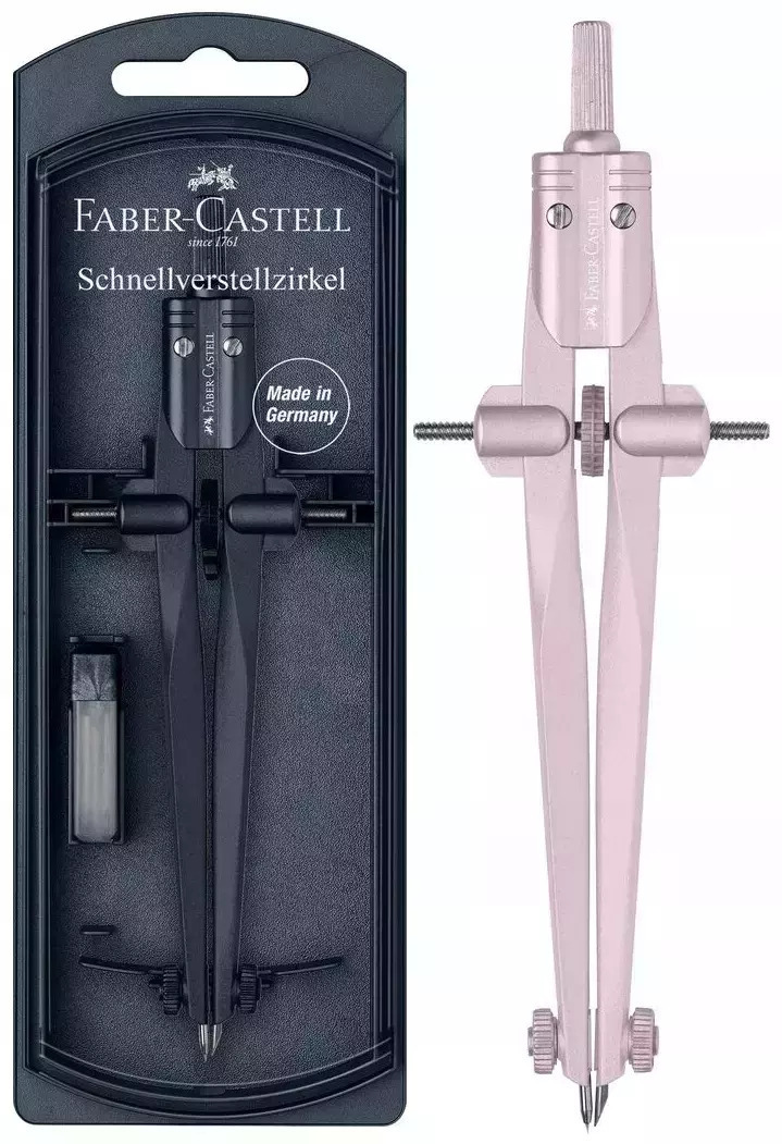 Faber-castell Compass Set In Case + School Drafting Pencils Stream Pink ...