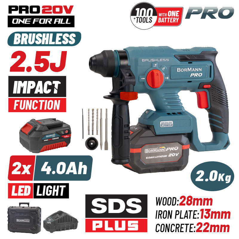 Bormann BBP5301X44CA Σκαπτικό Πιστολέτο Μπαταρίας Brushless 20V 2x4Ah ...