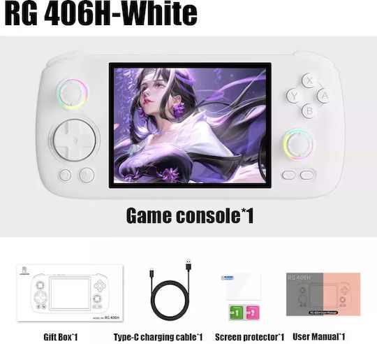 Handheld Game Console 4-inch Ips Display Android 13 Compatibility White 64g 512g 513 Psp ...