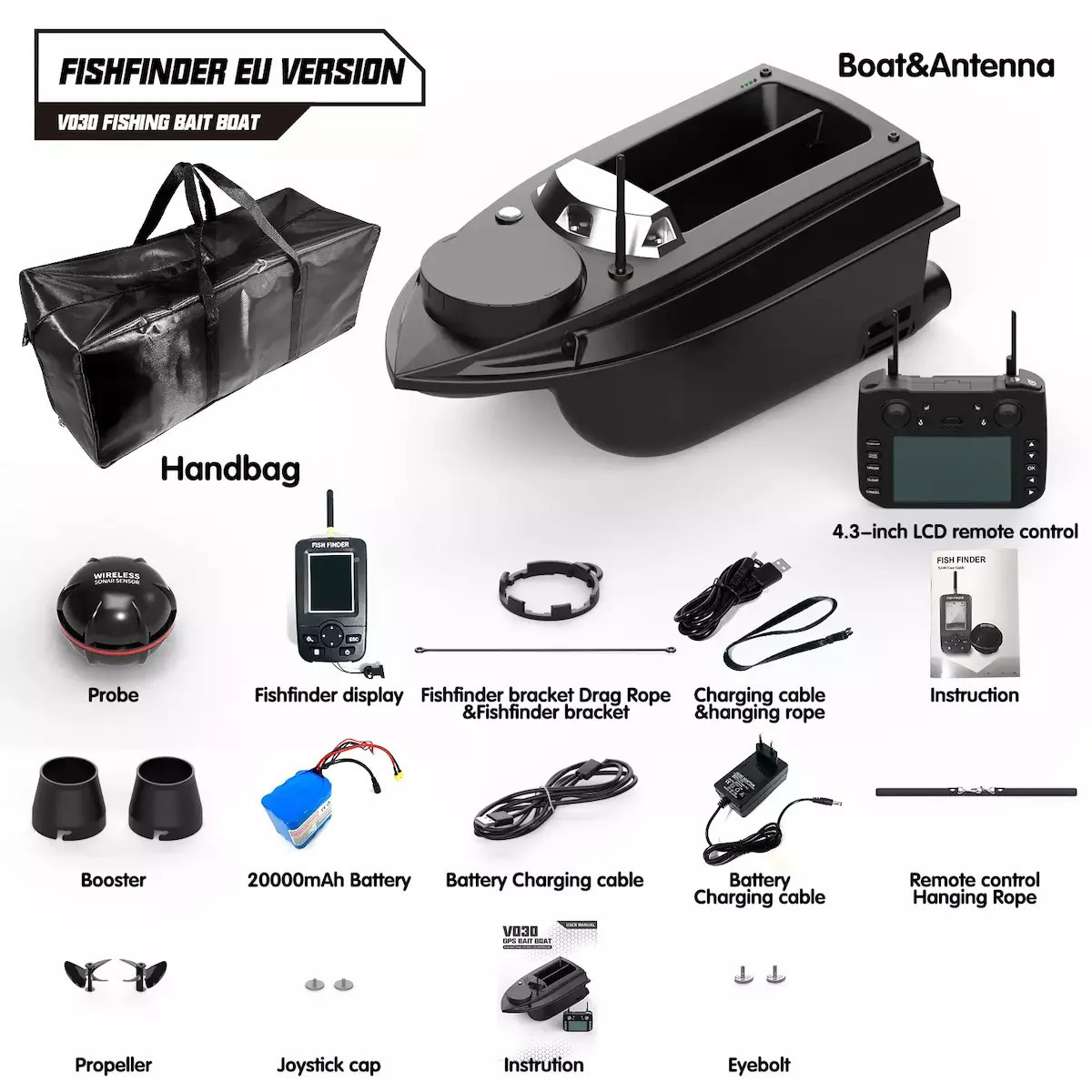 Fishing Boat Gps Navigation Dual Motor System Fishfinder Version ...