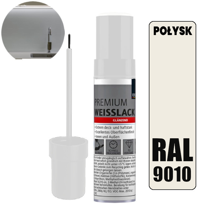 Ral 9010 White Gloss Touch-up Paint Brush Kitchen Bathroom Furniture ...