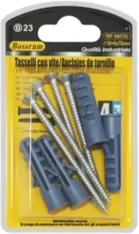 Şuruburi Ancore Cu Şurub 4 Bucăți 5x70mm+φ10mm Bossram 680762 | Skroutz ...