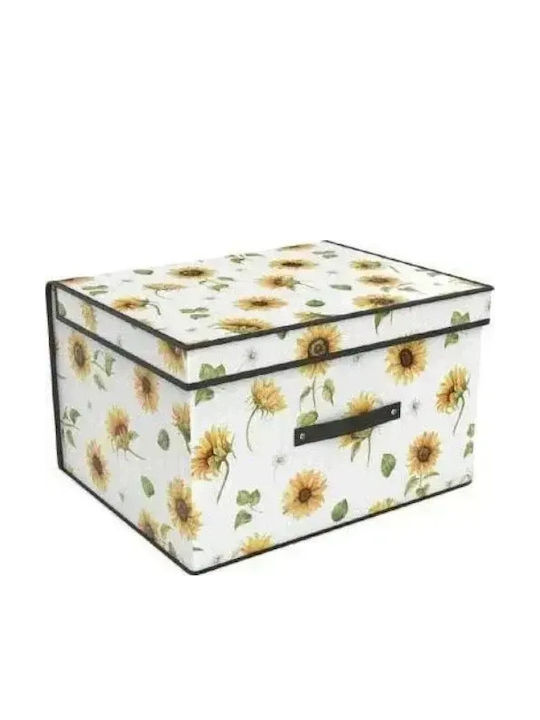 KMT Style Υφασμάτινο Κουτί Αποθήκευσης με Καπάκι Ηλιοτρόπια 50x40x60cm ...